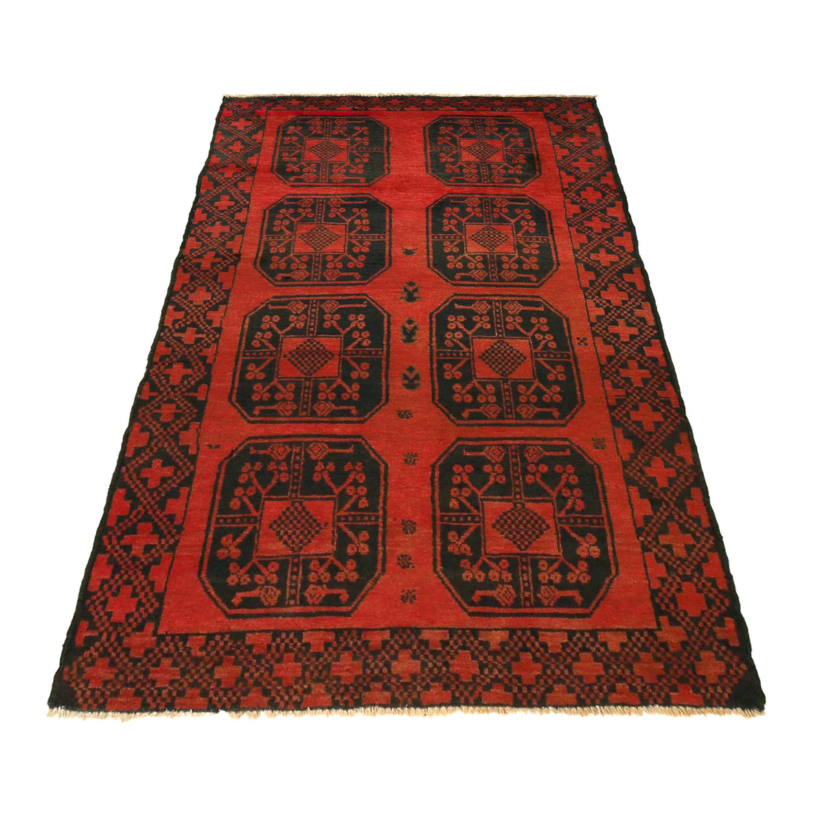 Traditional Hand Knotted Red Color Balochi Rug on sale.