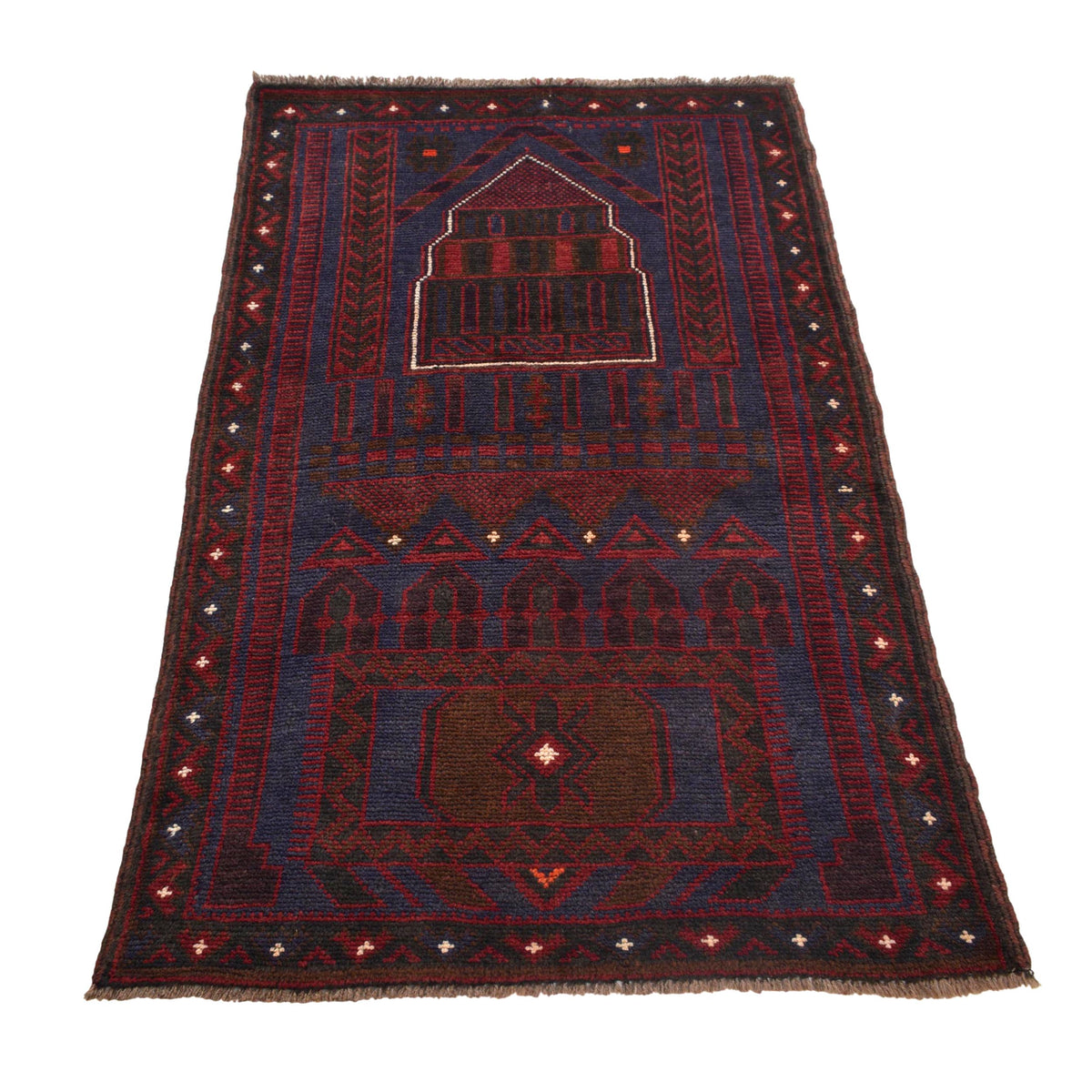 Authentic Handmade 3x5ft Multi Afghan Jay Namaz Carpet.
