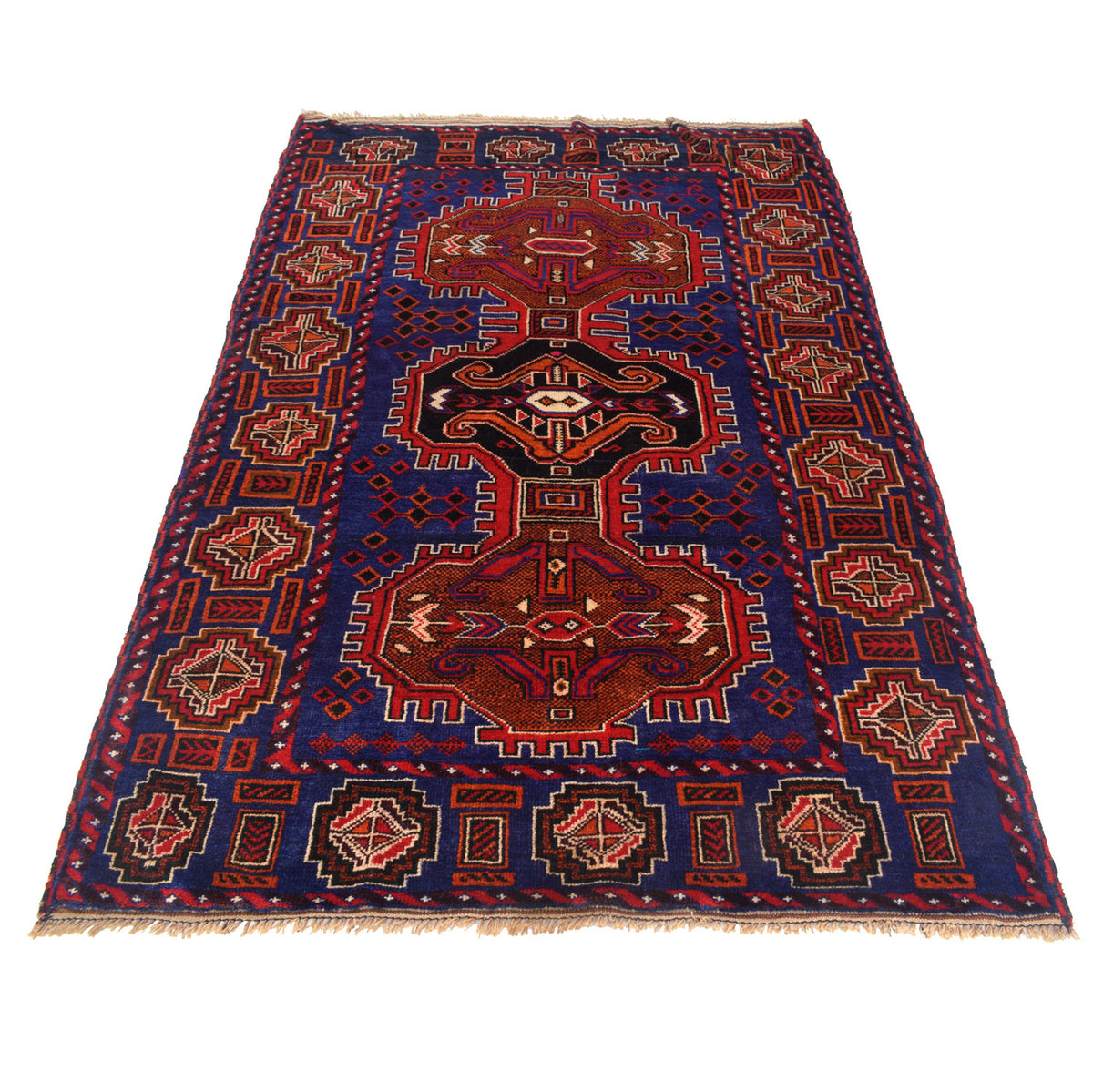 Blue Color Hand Knotted Baloch Rug 4 x 6 feet - Buy Now