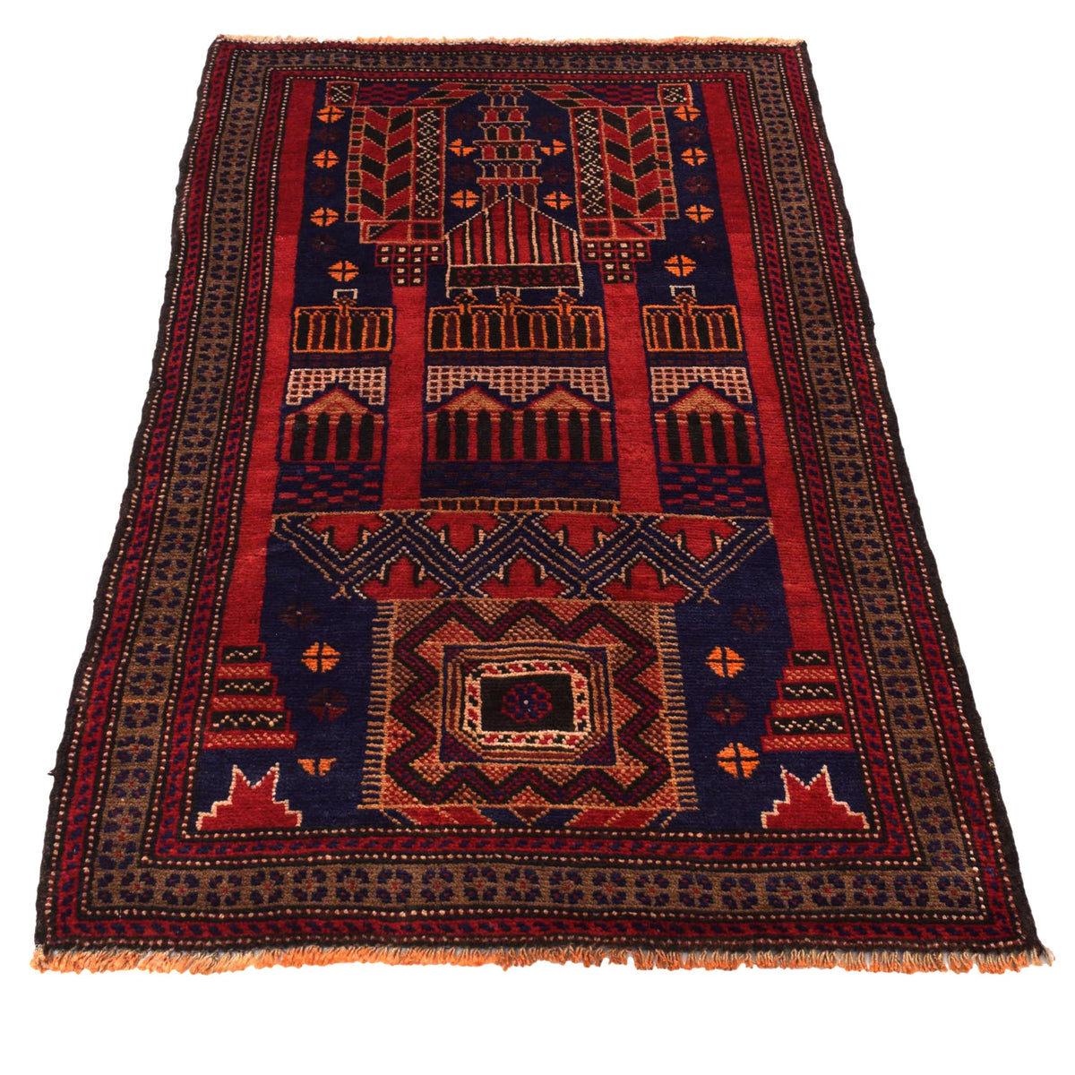 Authentic Hand Knotted Afghan Multi Jay Namaz on sale.