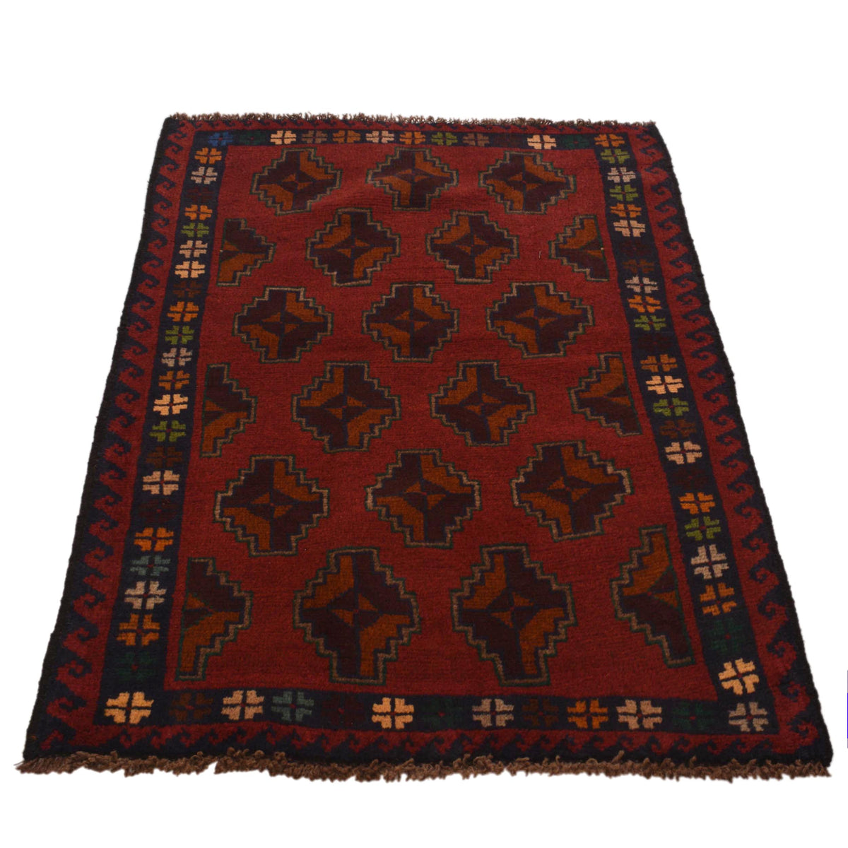Afghan Tribal Handwoven Carpet 2.5x4 ft – Persian Style.